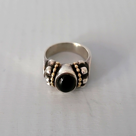 LAGOS | Jewelry | Lagos Caviar Sterling Silver 8k Gold Onyx Ring | Poshmark
